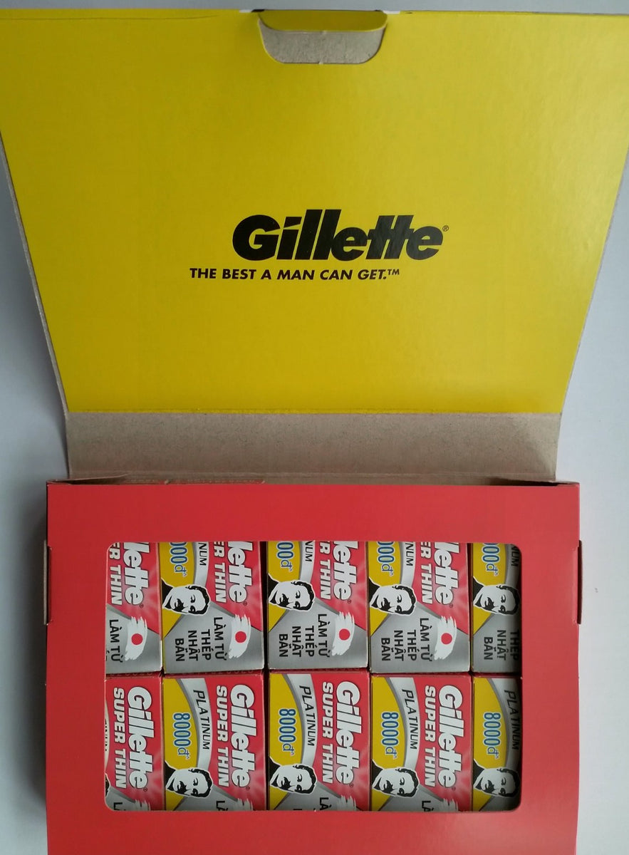 Gillette Super Thin (Vietnam) Double Edge Razor Shaving Blades- 100 bl ...
